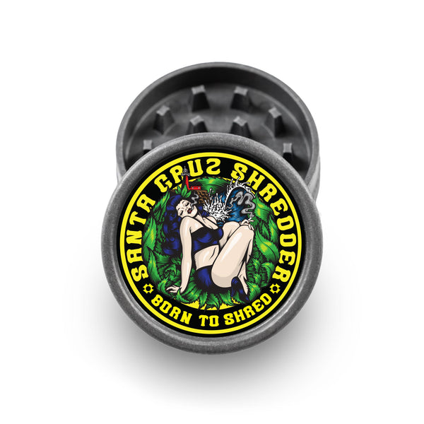Hemp 2 Piece "Born To Shred" Herb Grinder - Santa Cruz Shredder Retail